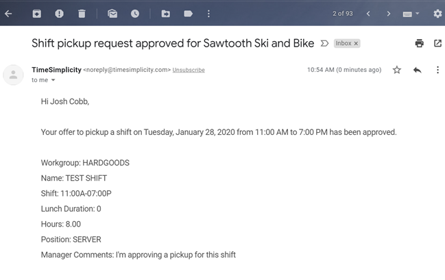 Schedule Change Notifications